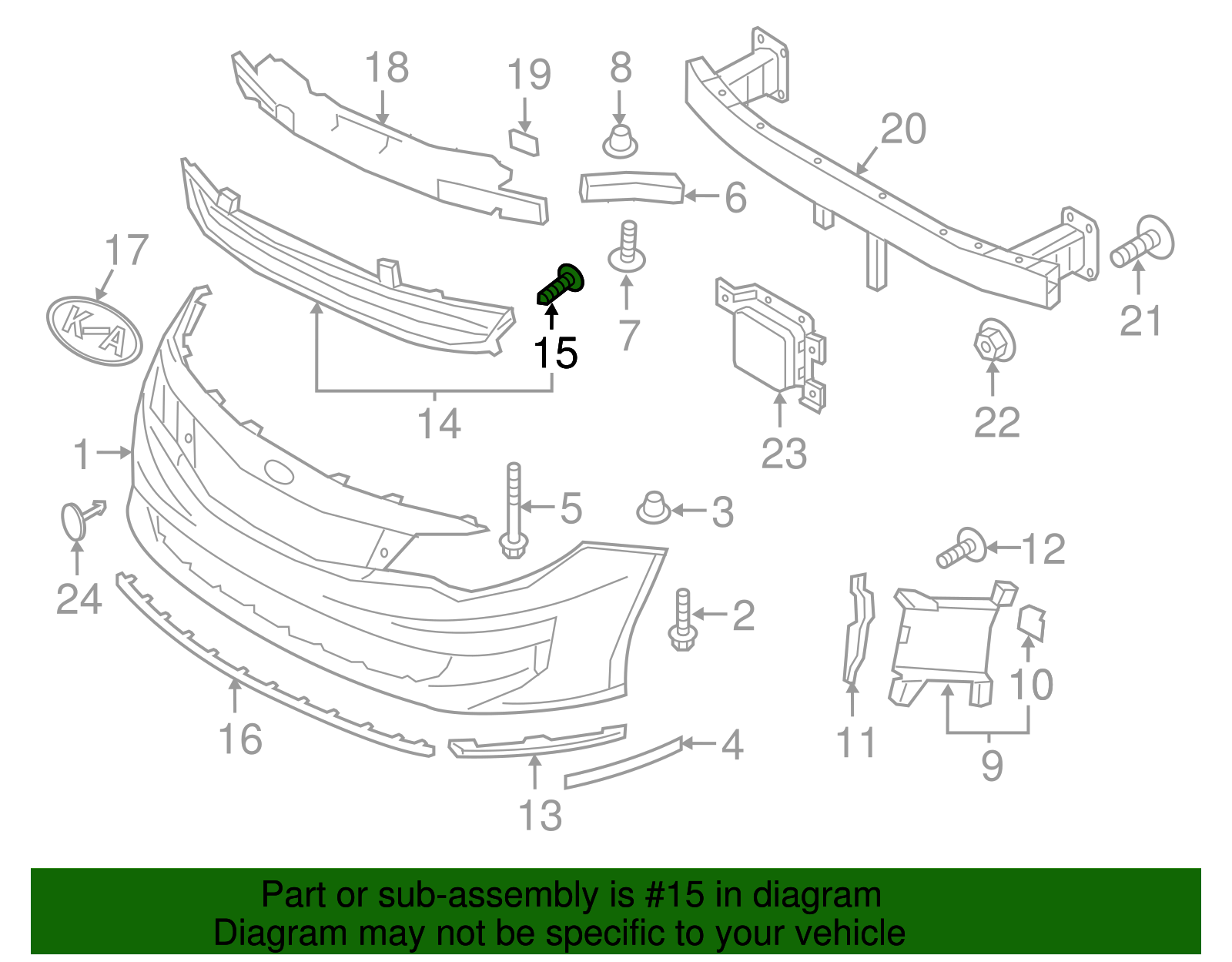 86560-D4020 - Bumper Grille 2016-2018 Kia Optima | Kia.Parts Store