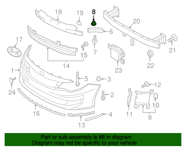 2016-2022 Kia Side Bracket Clip 86518-3M000 | TascaParts.com