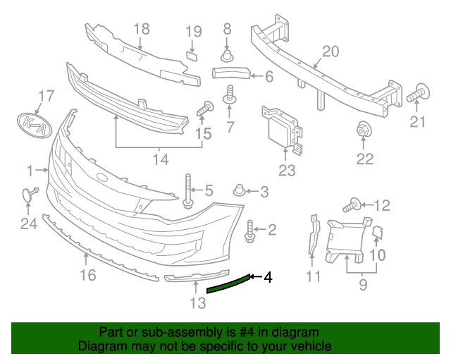 86552-D5000 - Front Bracket 2016-2020 Kia Optima | Kia.Parts Store