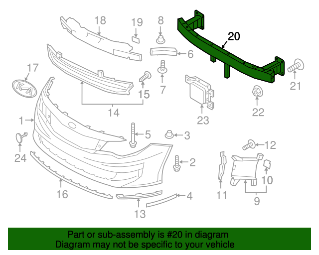 2016-2018 Kia Optima OEM NEW 16-18 Kia Optima Sedan 1.6L Engine Beam ...