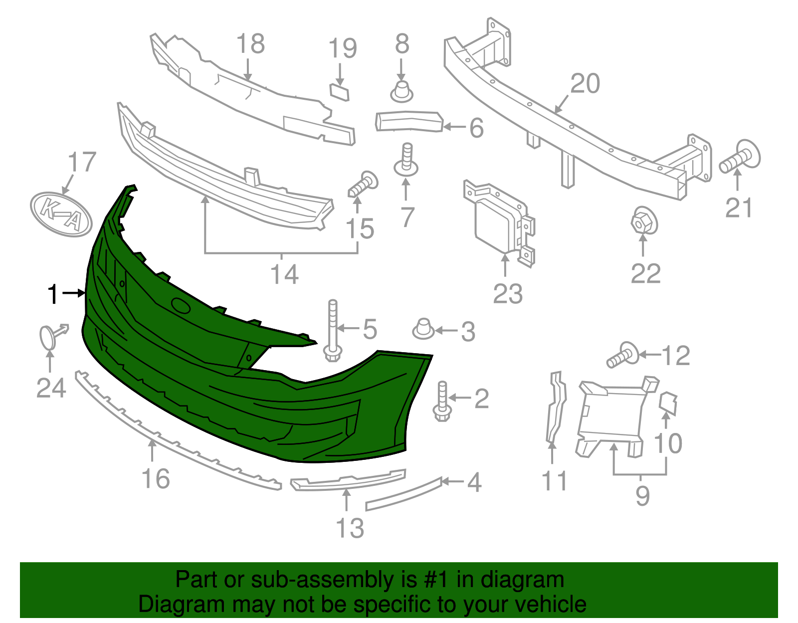 86511-D5000 - Bumper Cover 2016-2018 Kia Optima | Kia.Parts Store