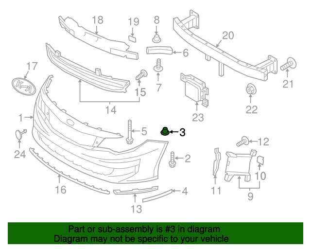 86699-2T000 - Bumper Cover Retainer Nut 2014-2020 Kia | Kia.Parts Store