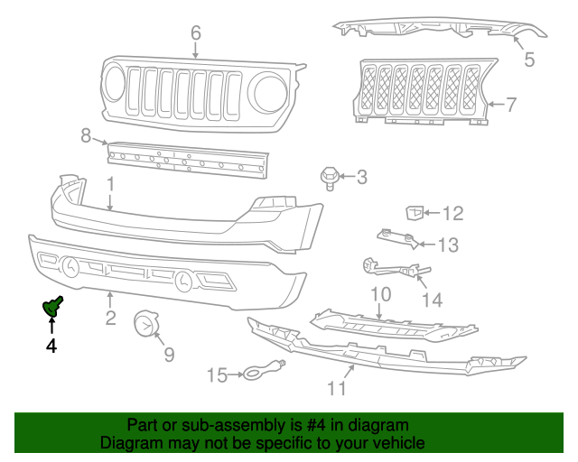 Lower Cover Clip - Mopar (68091540AA) | TascaParts.com