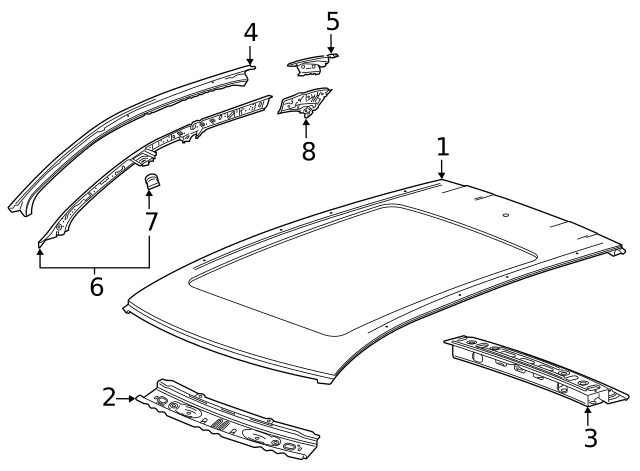 Roof Front Header Panel 84001692 | GM Parts Store