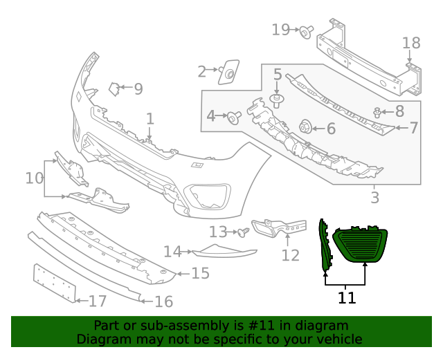 2018-2022 Land Rover Range Rover Sport Bumper Grille LR116256 ...