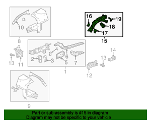 2016-2019 Chevrolet Cruze Driver Side Front Compartment Upper Side Rail ...