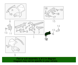 39088191 - Front Driver Side Wheelhouse Panel Brace 2016-2019 Chevrolet ...