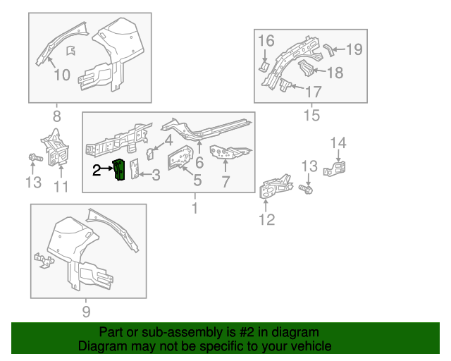 2016-2019 Chevrolet Cruze Radiator Support Tie Bar Bracket 39018923 ...
