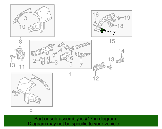 Driver Side Body Side Front Fender Front Upper Bracket 84244578 | GM ...