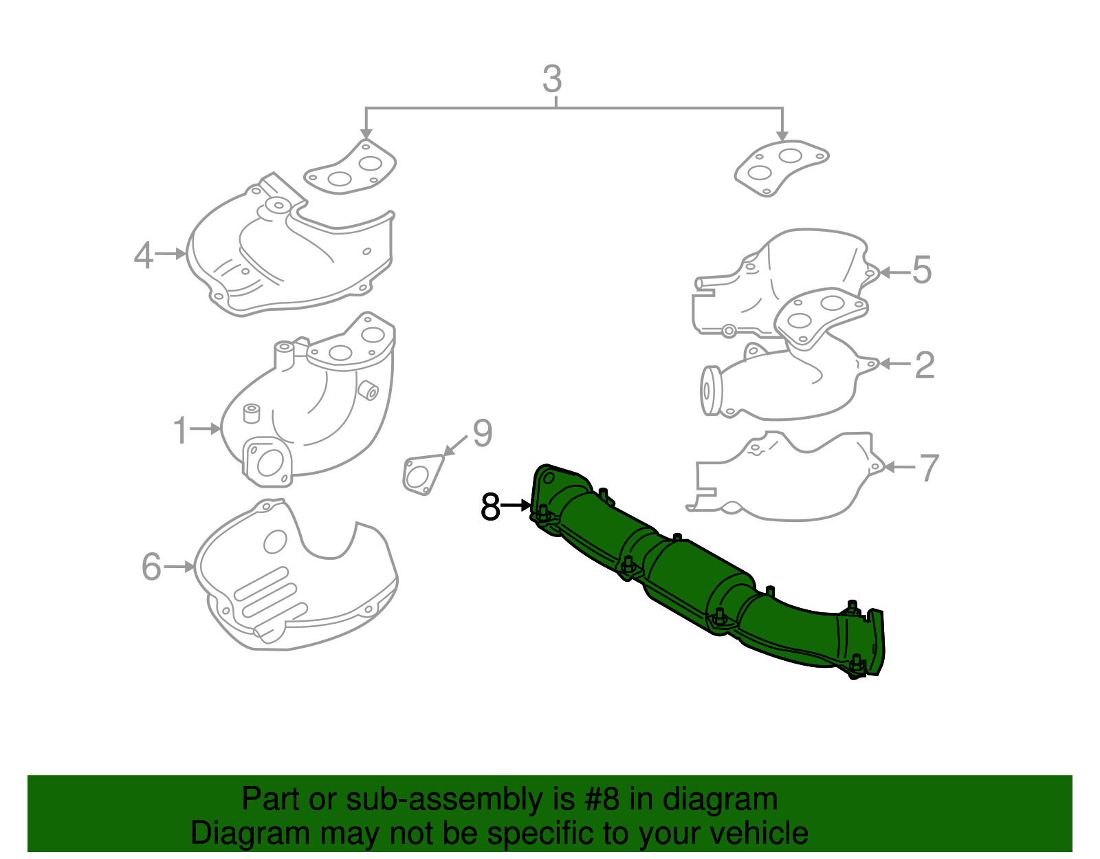 2002-2014 Subaru Cross Over Pipe 44101FE070 | Subaru Parts Store