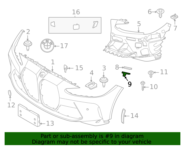 2021-2024 BMW Bumper guide right lower 51-11-8-069-420 ...