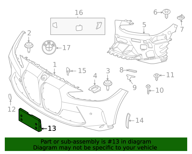 51-11-8-069-435 - License-plate carrier front 2021-2024 BMW ...