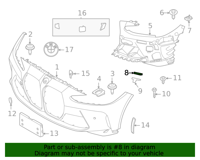 Genuine BMW 51-11-8-069-417 | Bumper Cover Side Bracket | FREE Shipping ...