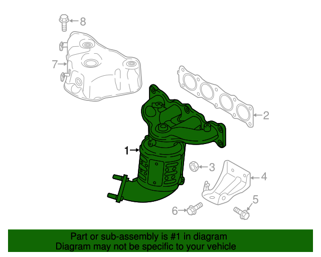 2016-2022 Kia Sportage Catalytic Converter With Integrated Exhaust ...