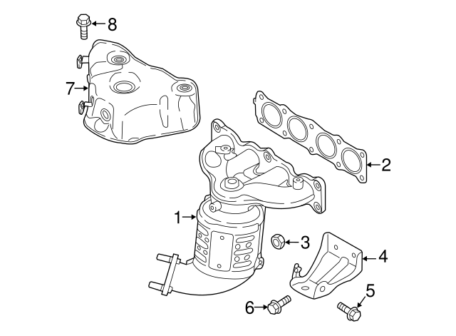 28510-2GBB0 - Catalytic Converter With Integrated Exhaust Manifold 2016 ...