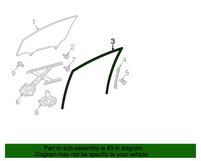 68151-47042 - Window Channel 2012-2017 Toyota Prius V | AutoNationParts.com