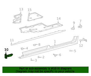2021-2023 Toyota Sienna Rocker Panel Molding Insulator 75864-08020 ...
