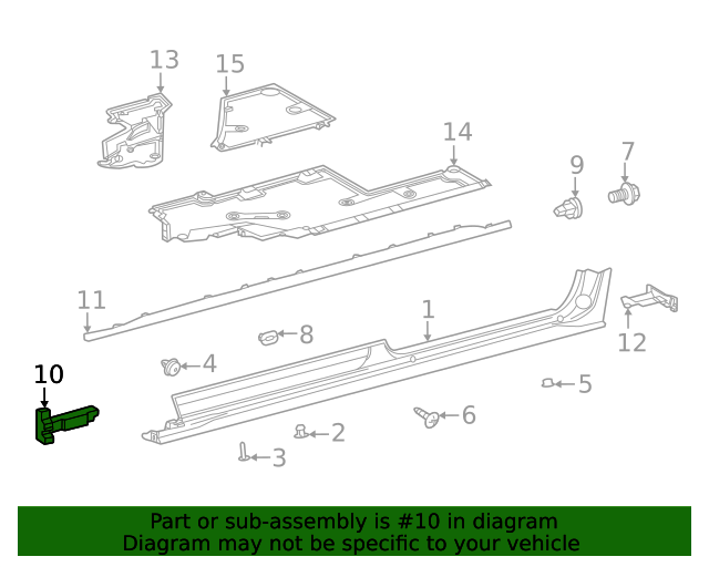 75863-08080 - Rocker Panel Molding Insulator - 2021-2023 Toyota Sienna ...