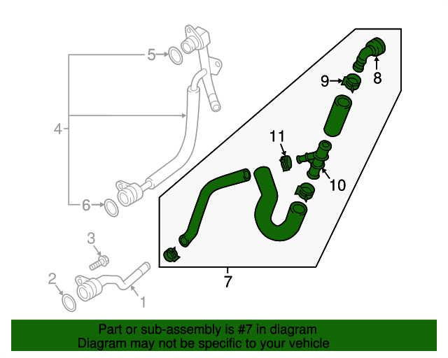2015-2020 Audi HVAC Heater Hose 5Q0-122-073-AB | Audi OEM Parts