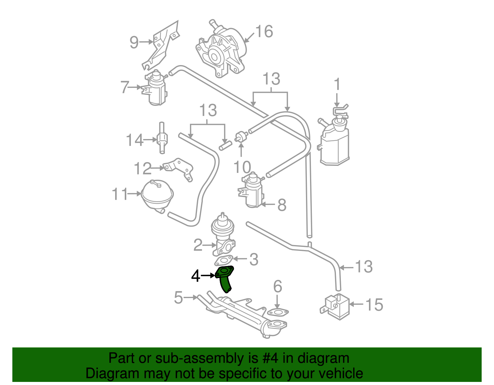 1998-2005 Volkswagen Egr Pipe 038-131-521-E | Wolfsburg Parts Direct
