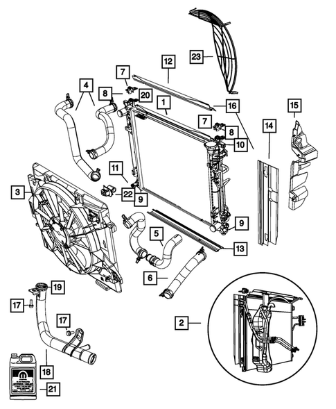 Radiator and Related Parts; Charge Air Cooler for 2009 Chrysler Town ...