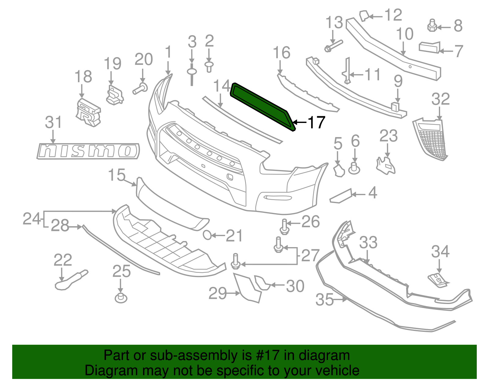 2017-2023 Nissan GT-R Lower Grille 62256-6AV0B | Temecula Nissan Parts