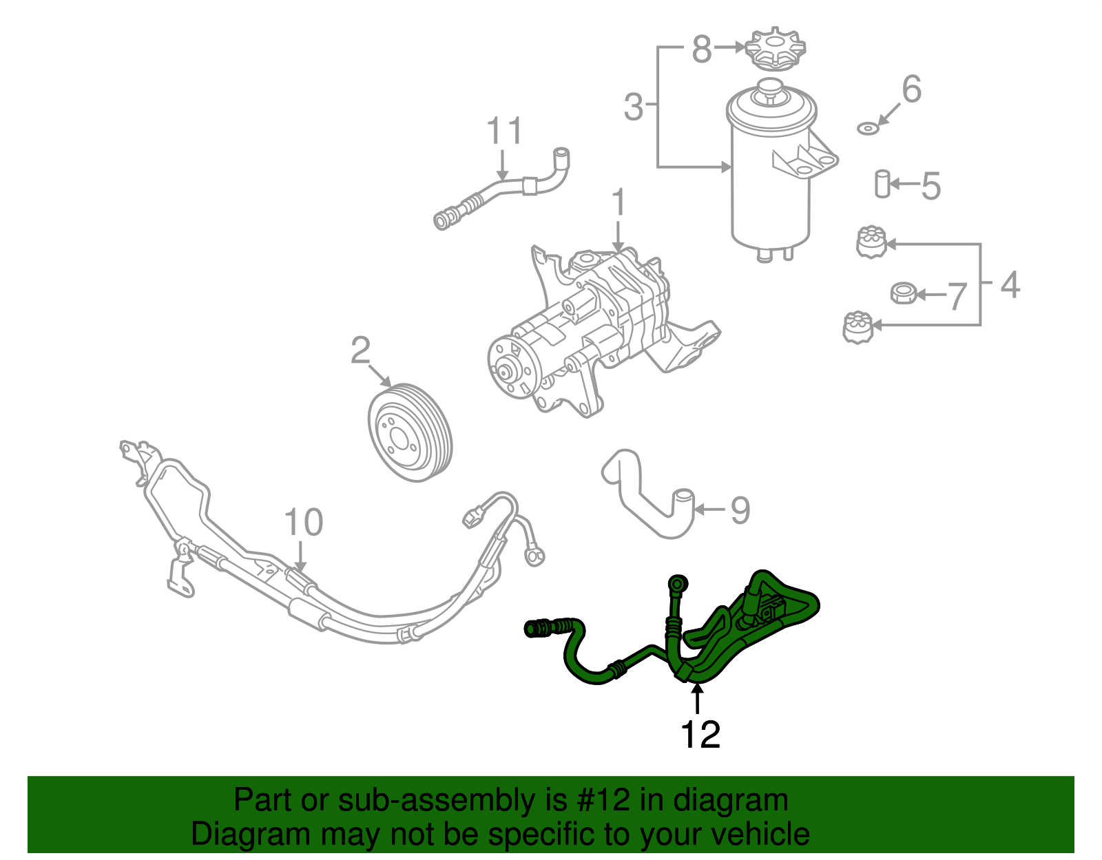 32416785276 - 2008-2014 BMW Power Steering Return Hose (32-41-6-785-276 ...