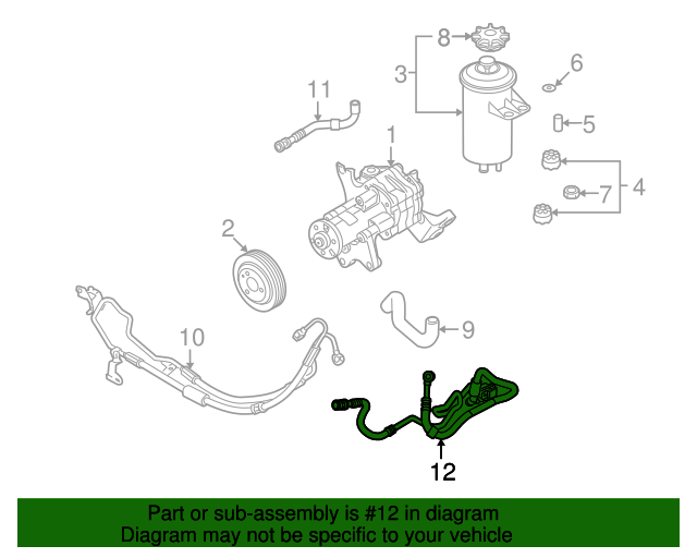 32416785276 - 2008-2014 BMW Power Steering Return Hose (32-41-6-785-276 ...