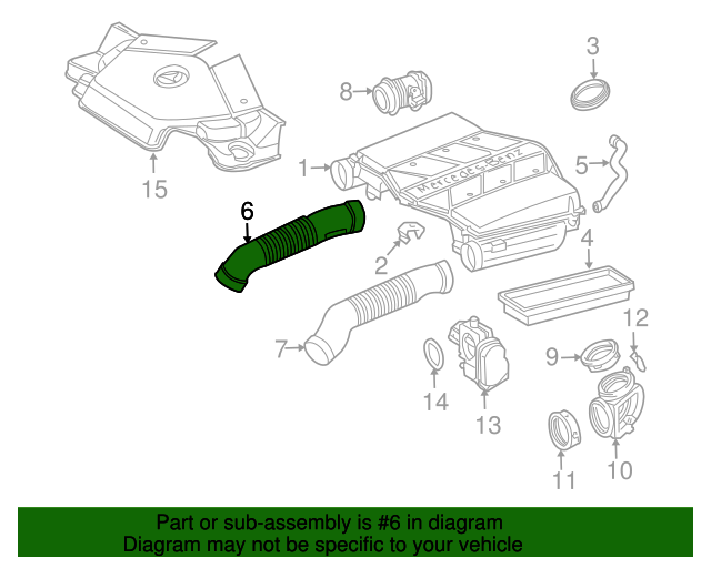 112-094-34-82 - Engine Air Intake Hose 2003-2005 Mercedes-Benz E 320 ...