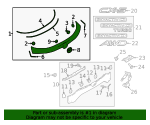KB7W-50-810P-SY - Upper Molding 2021-2023 Mazda CX-5 | Mazda Parts Online