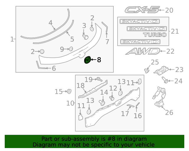 2017-2023 Mazda CX-5 Emblem KB7W-51-731 | Mazda-Parts