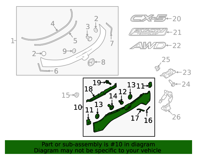2017-2020 Mazda CX-5 Lower Molding KB8B-50-850C-E4 | TascaParts.com