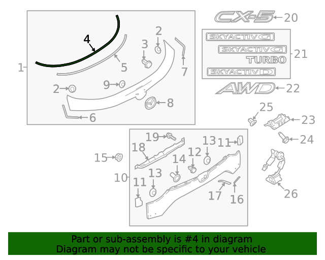 2017-2023 Mazda CX-5 Protector KB7W-50-814D | RealMazdaParts.com