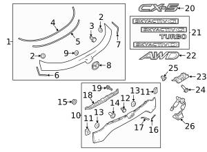 KB7W-50-810P-51 - Upper Molding 2017-2023 Mazda CX-5 | Mazda Parts Connect