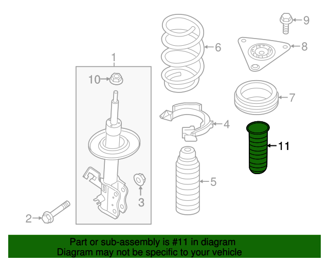 2017-2019 Nissan Rogue Sport Strut Bumper 54050-6FR0A | My Nissan Part