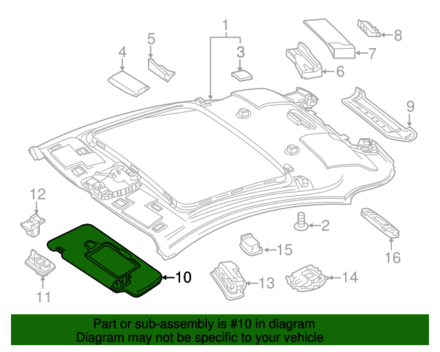 222-810-88-00-9H99 - Sun-Visor 2015-2021 Mercedes-Benz | Mercedes-Benz ...