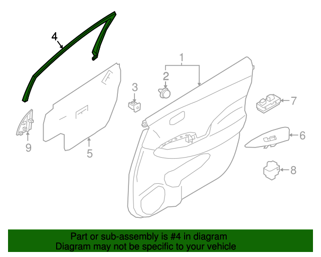2019-2022 Nissan Frame Molding 802D5-3NF0A | Nissan Parts Plus