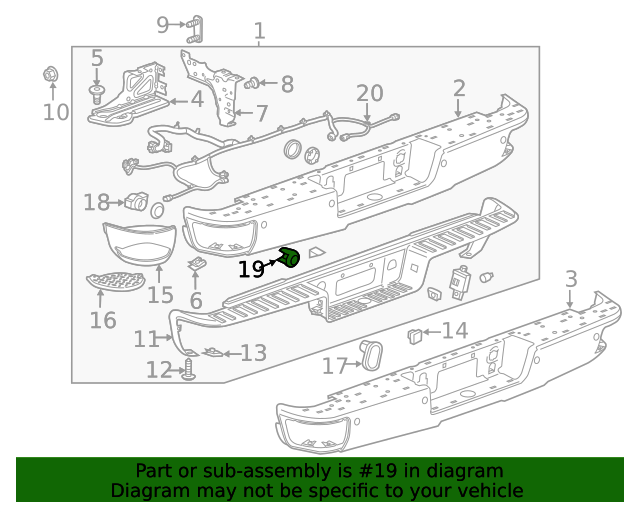 84167341 - Front Parking Assist Alarm Sensor Bracket 2016-2019 GM ...