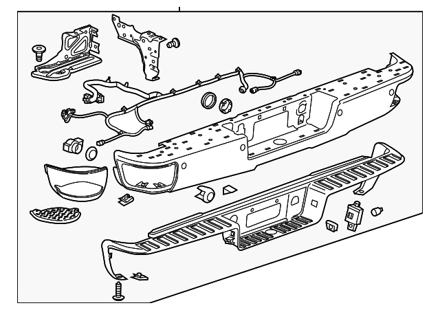 2016-2019 GM Anthracite Rear Bumper Impact Bar 84077954 | TascaParts.com