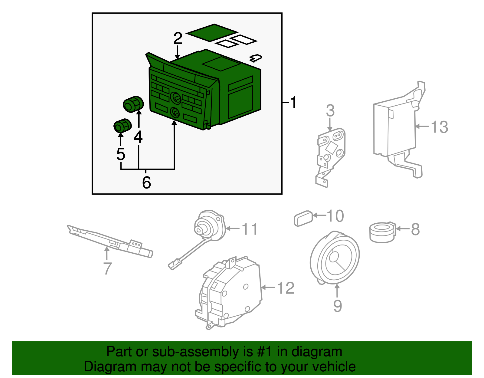 39107-SZA-C23 - 2014-2015 Honda Pilot - Tuner Assembly | Genuine Honda ...
