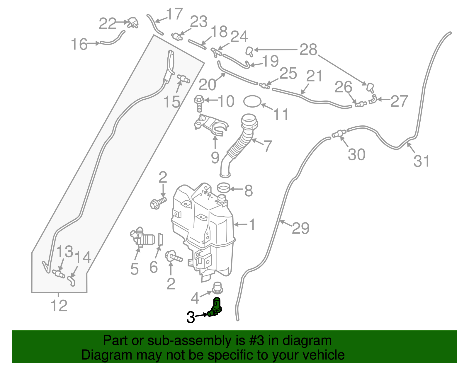 KD3567488 - OEM NEW 13-19 Mazda 6 CX-5 CX-9 3 Large Reservoir Switch ...