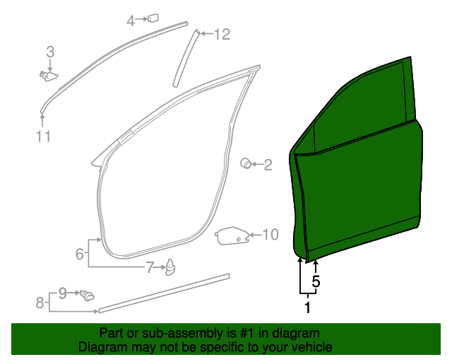 2014-2019 Toyota Highlander Door Shell 67002-0E110 | Toyota Parts Center
