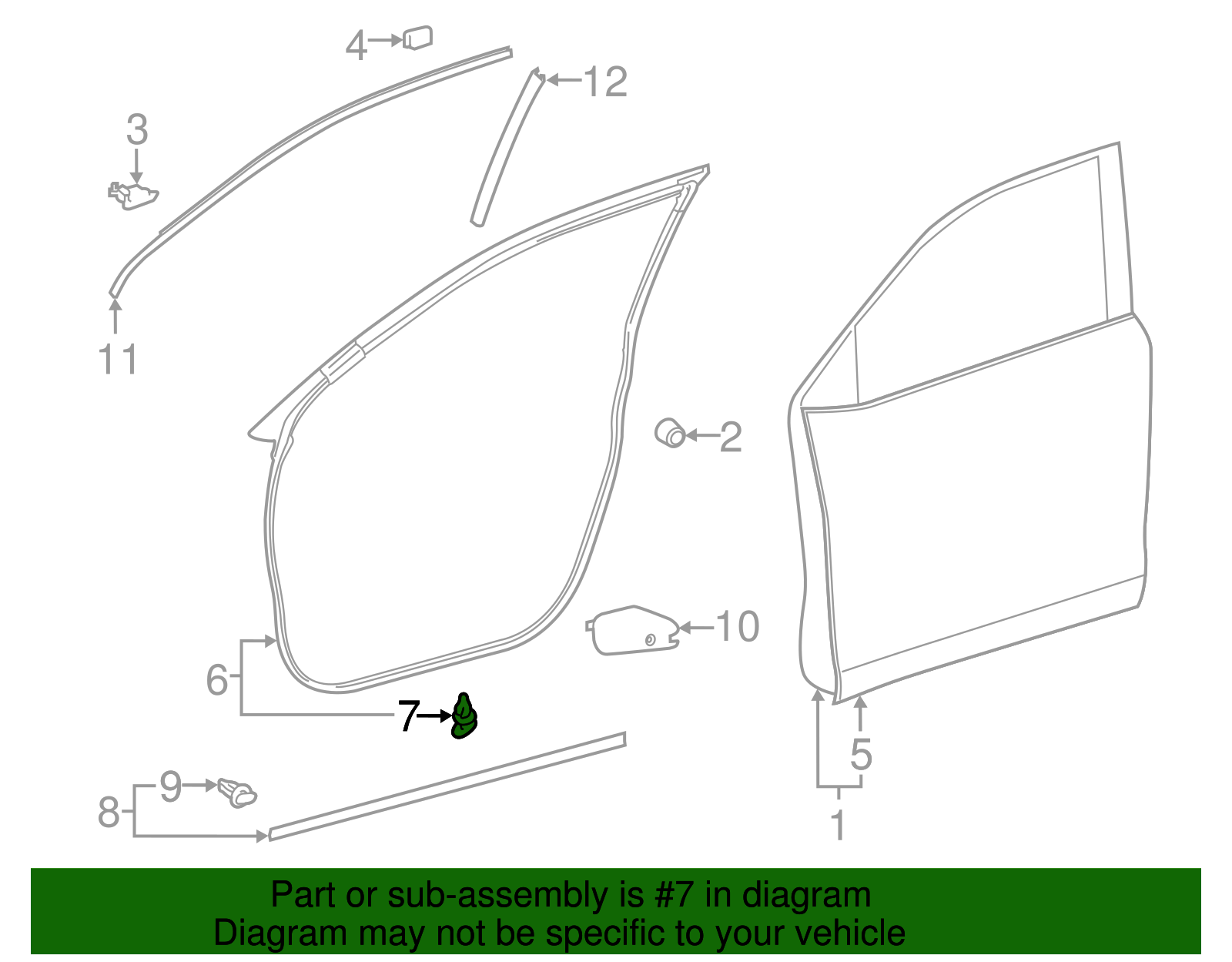 2003-2021 Toyota Door Weather-Strip Clip 90467-04034 | Toyota Parts Center