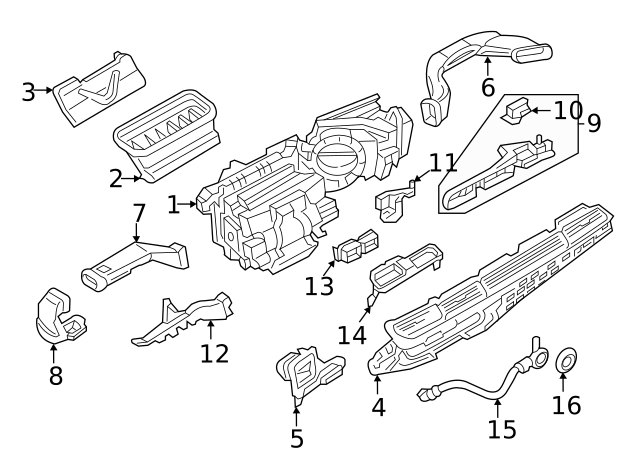 4M1-819-656-B - Defroster Duct 2017-2019 Audi Q7 | Audi OEM Parts