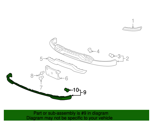 2016-2019 Chevrolet Front Bumper Fascia Air Deflector 23496677 GM ...