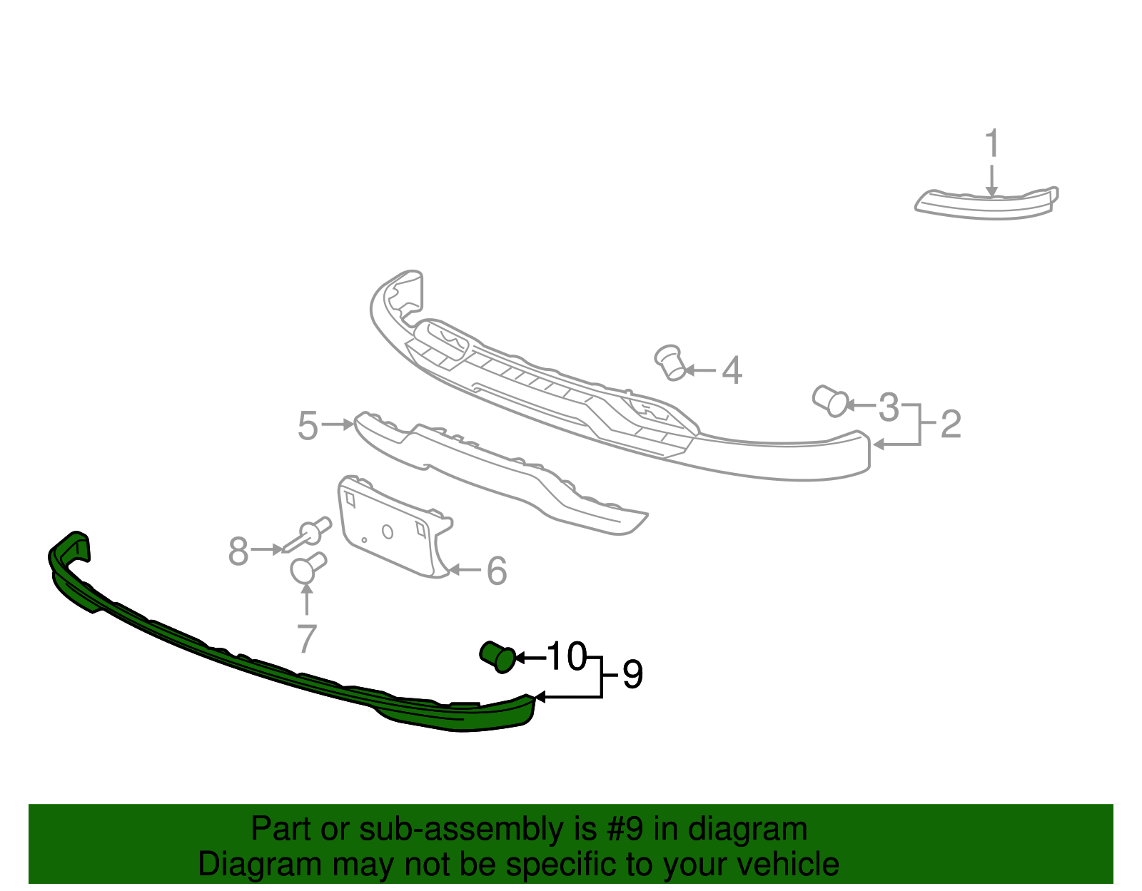 2016-2019 Chevrolet Front Bumper Fascia Air Deflector 23496677 GM ...