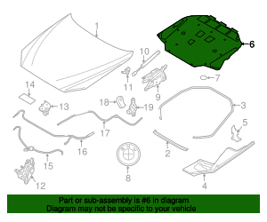 51-48-9-166-115 - Hood Insulation Pad 2012-2019 BMW | AutoNationParts.com