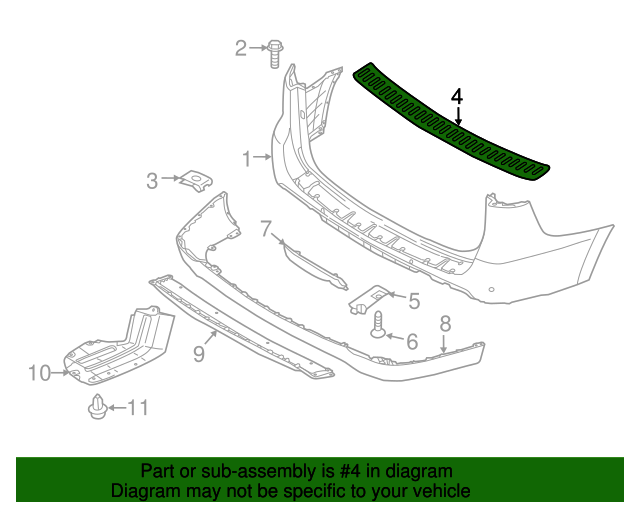 2015-2021 Kia Sedona OEM NEW 2015-20 Kia Sedona Rear Bumper Step Plate ...