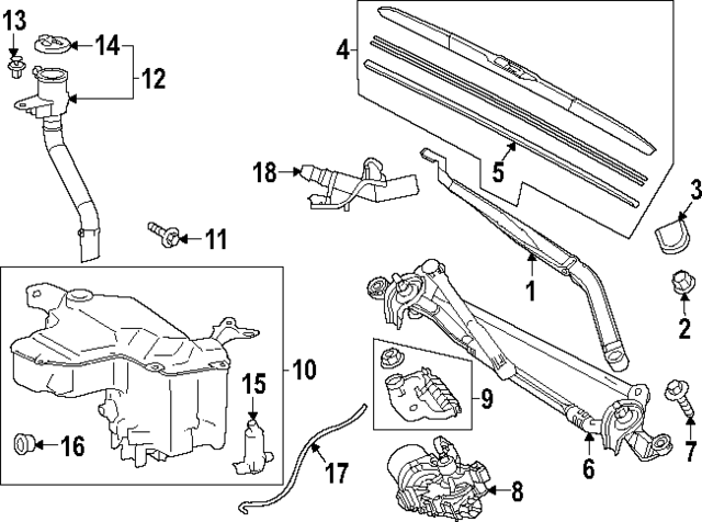 2024 Toyota Grand Highlander Wiper Arm 85211-0E180 | Toyota Parts Center