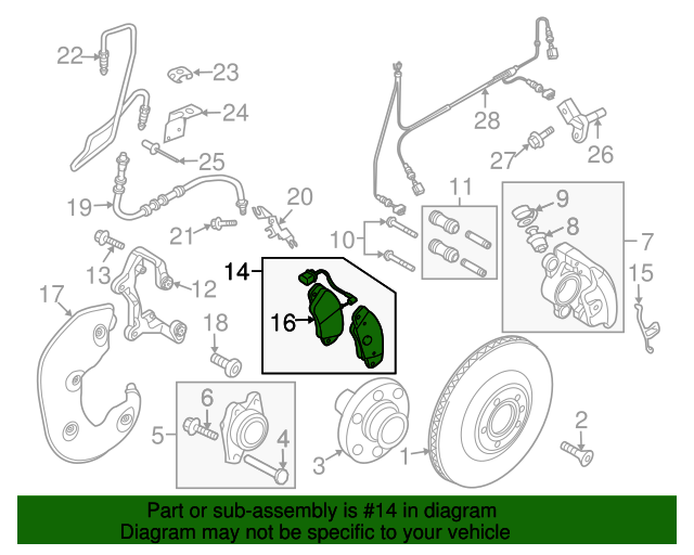 2010-2017 Audi Brake Pads Front 8R0-698-151-AG | Audi USA Parts